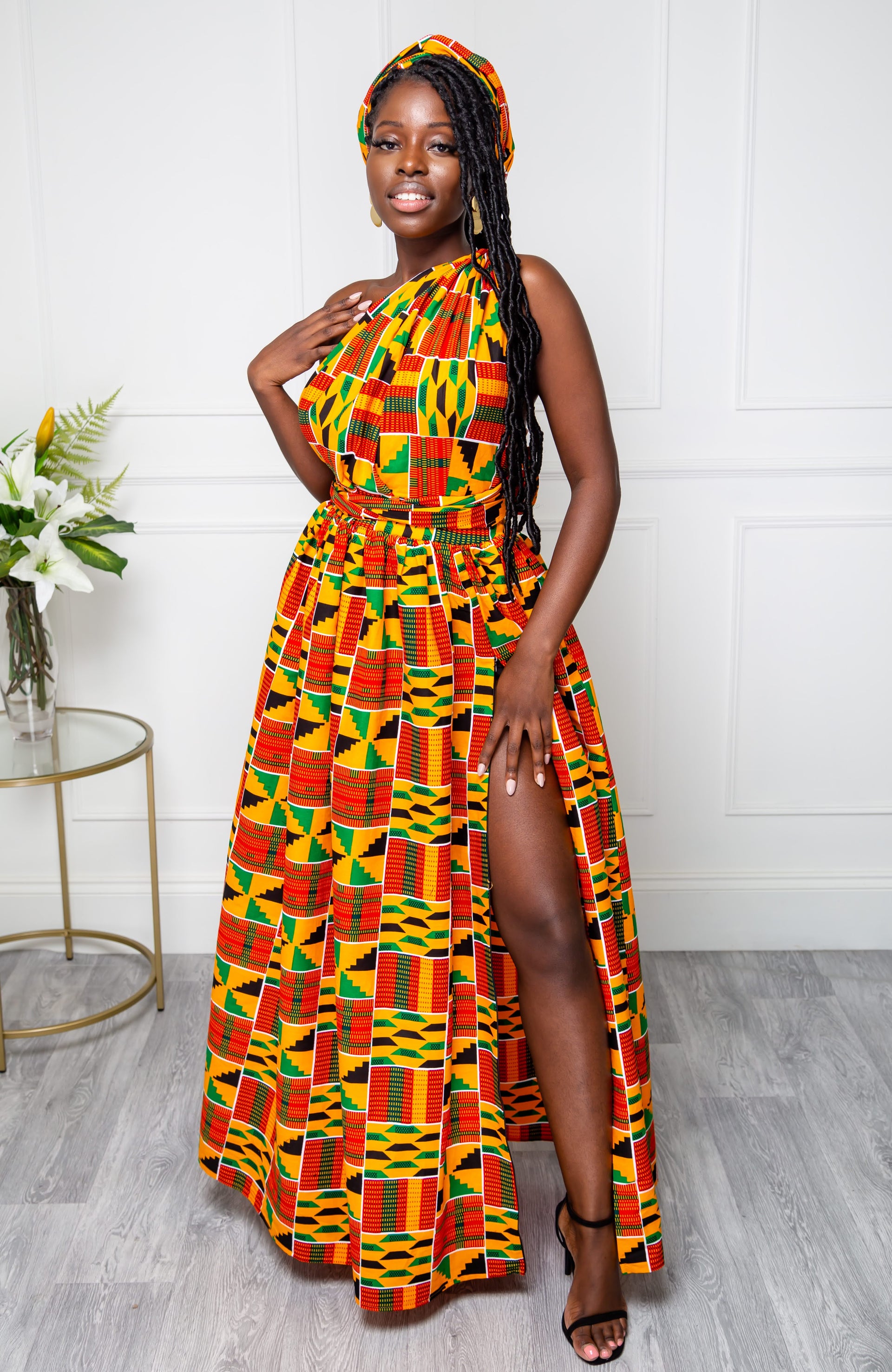Kente African Print Multiway Infinity Maxi Dress - KENYA – LAVIYE